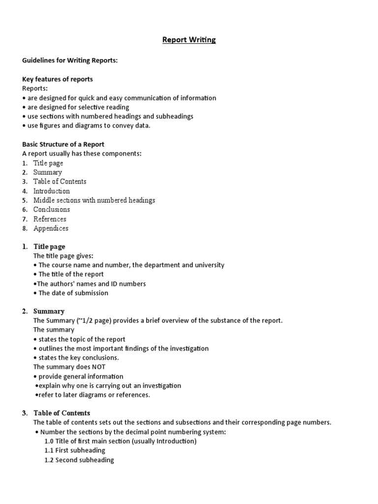 Report Writing: Guidelines For Writing Reports: Key Features of Reports ...