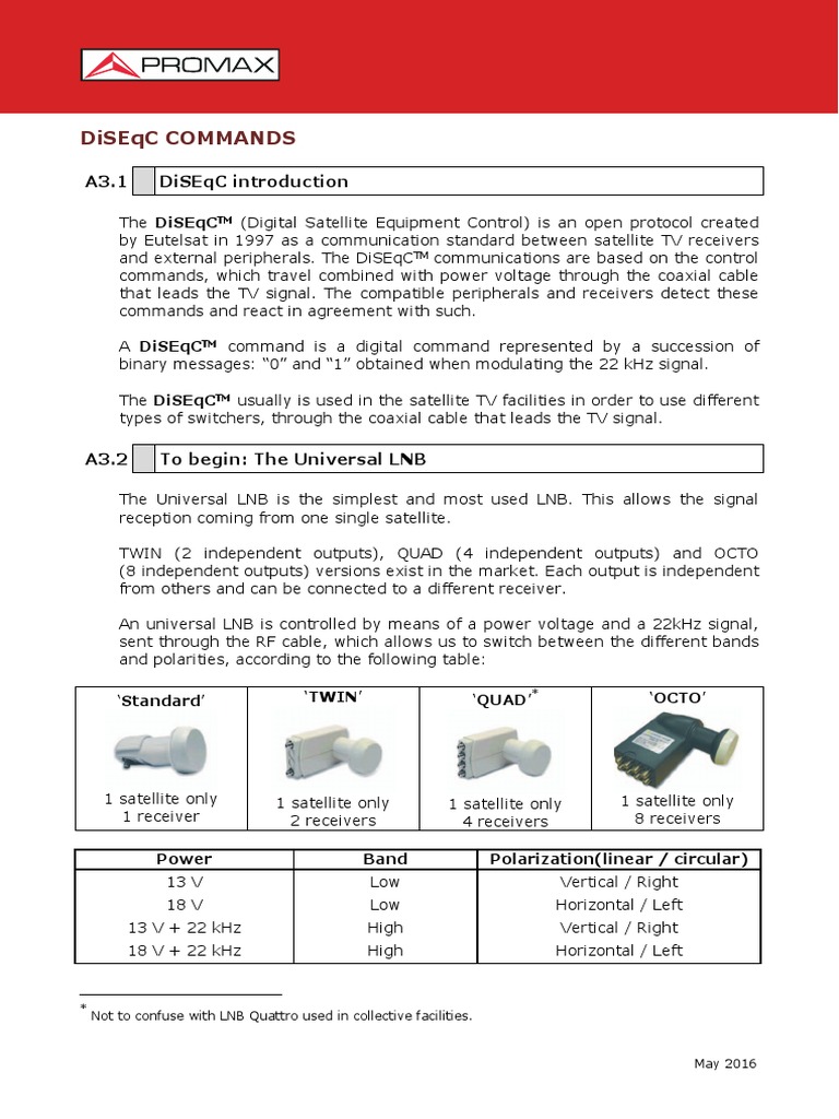 Diseqc Commands PDF | PDF | Satellite Television | Broadcast Engineering