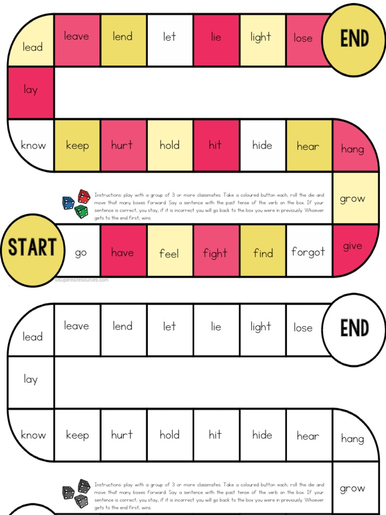 Irregular Verbs Game Board | PDF | Semantic Units | Syntactic Relationships