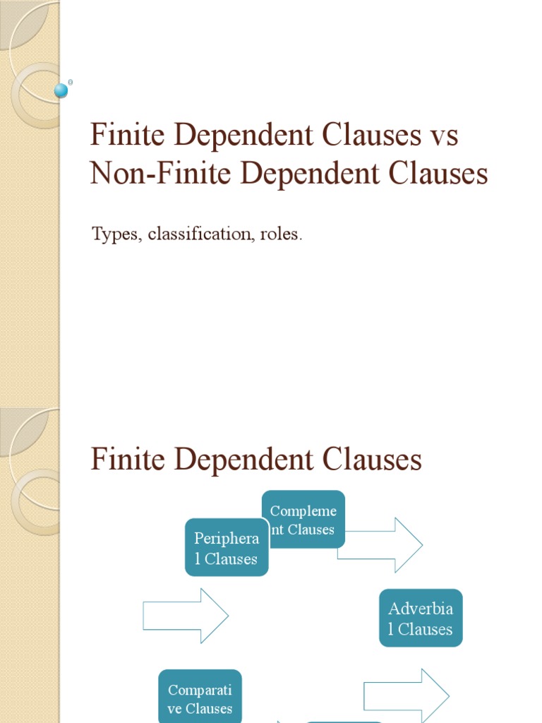 Finite Dependent Clauses Vs Non-Finite Dependent Clauses | PDF | Clause | Subject (Grammar)