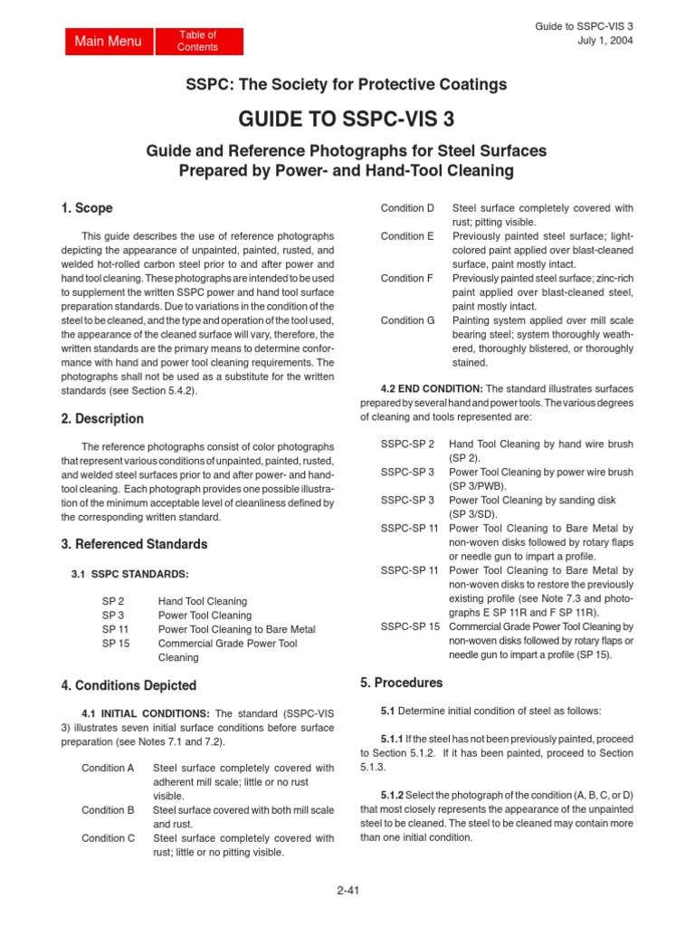 Guide To Sspc-Vis 3: SSPC: The Society For Protective Coatings | PDF | Paint | Photograph