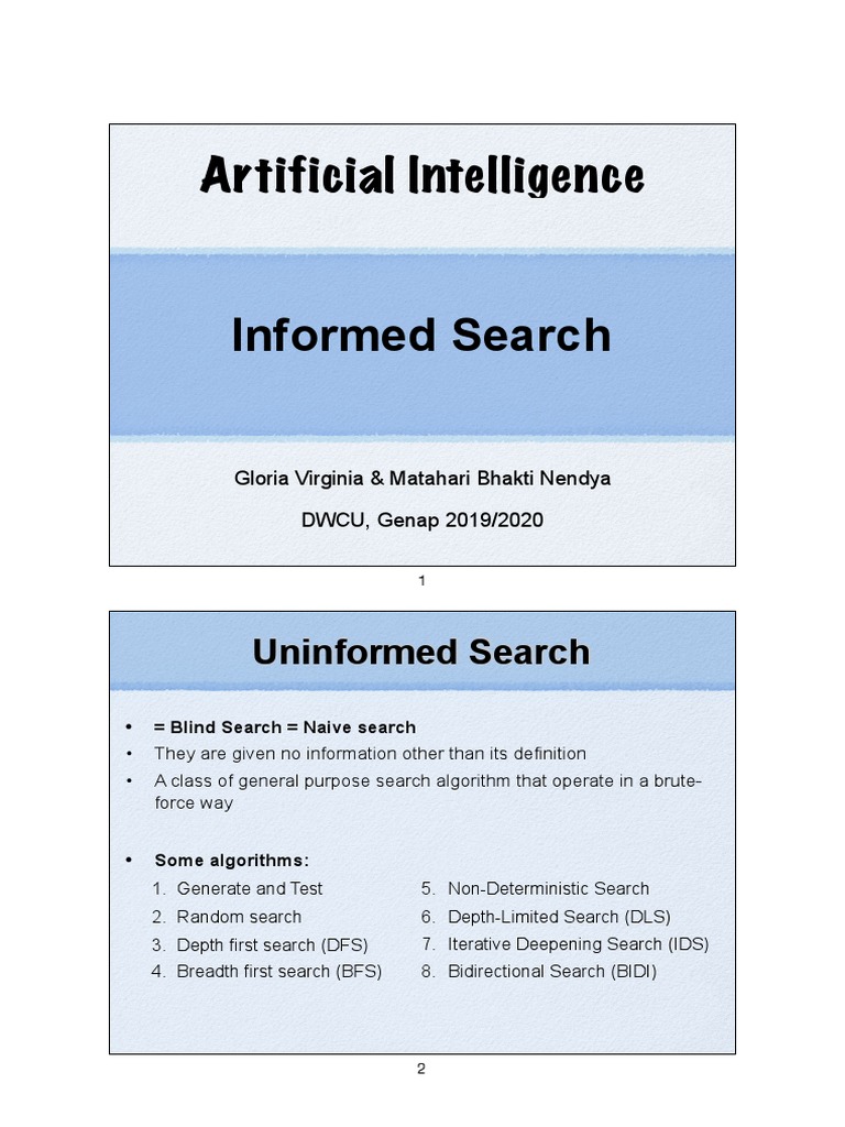 Artificial Intelligence: Informed Search | PDF | Applied Mathematics | Numerical Analysis