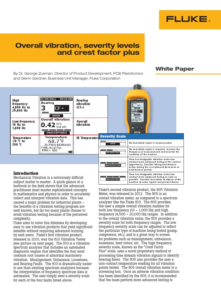 Overall Vibration, Severity Levels and Crest Factor Plus: White Paper ...