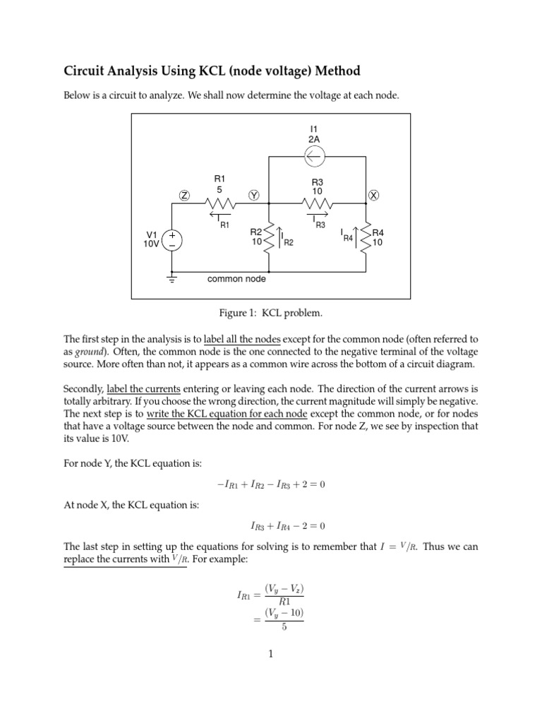 Circuit Analysis Using KCL (Node Voltage) Method | PDF | Network Analysis (Electrical Circuits ...