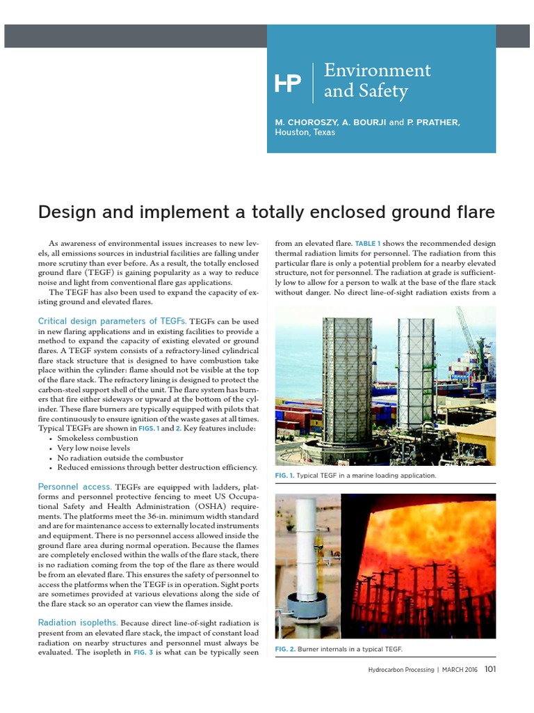 Design and Implement A Totally Enclosed Ground Flare | PDF | Combustion ...