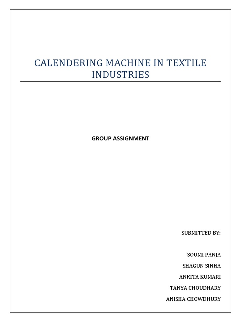 Calendering Machine in Textile Industries | PDF | Materials | Textiles