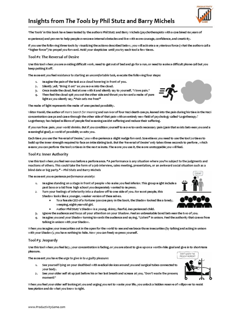 Insights From The Tools by Phil Stutz and Barry Michels: Tool #1: The ...