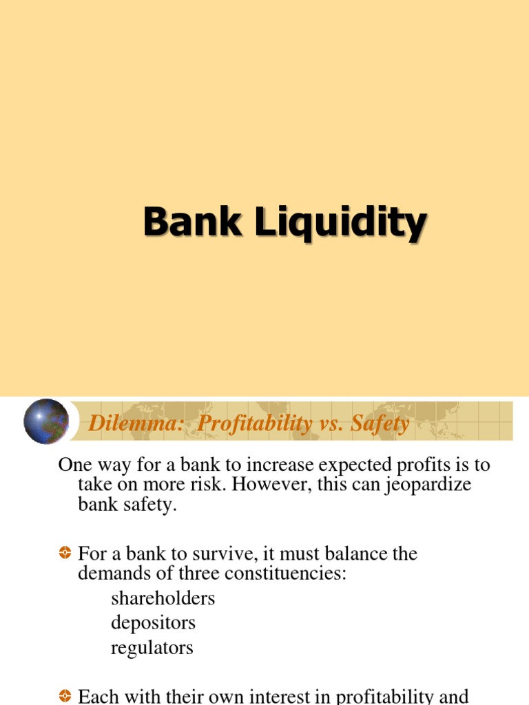 Bank Liquidity | PDF | Market Liquidity | Deposit Account