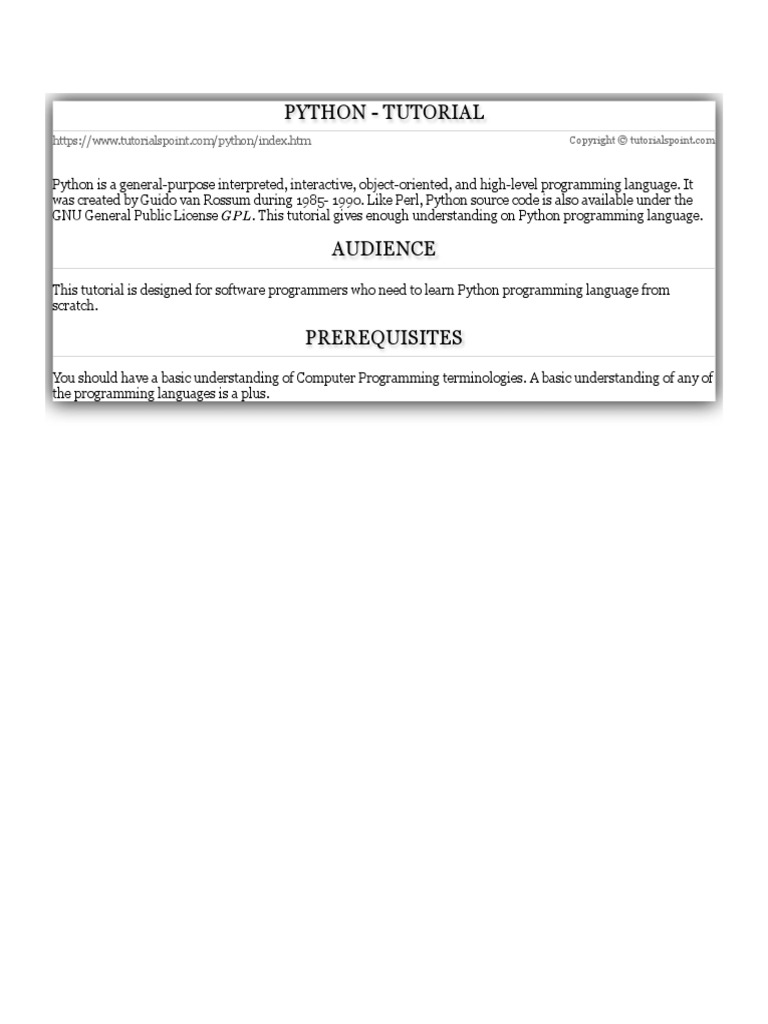 Python Tutorial1 | PDF
