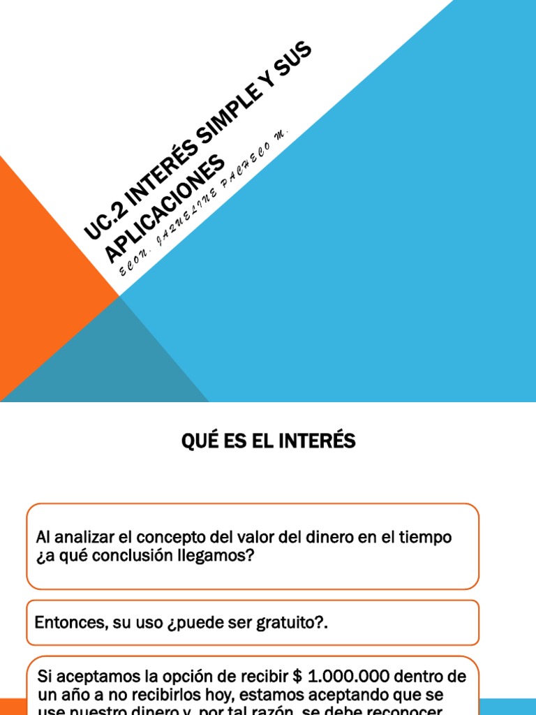 Interés Simple: Definición y Cálculos | PDF | Interés | Finanzas ...