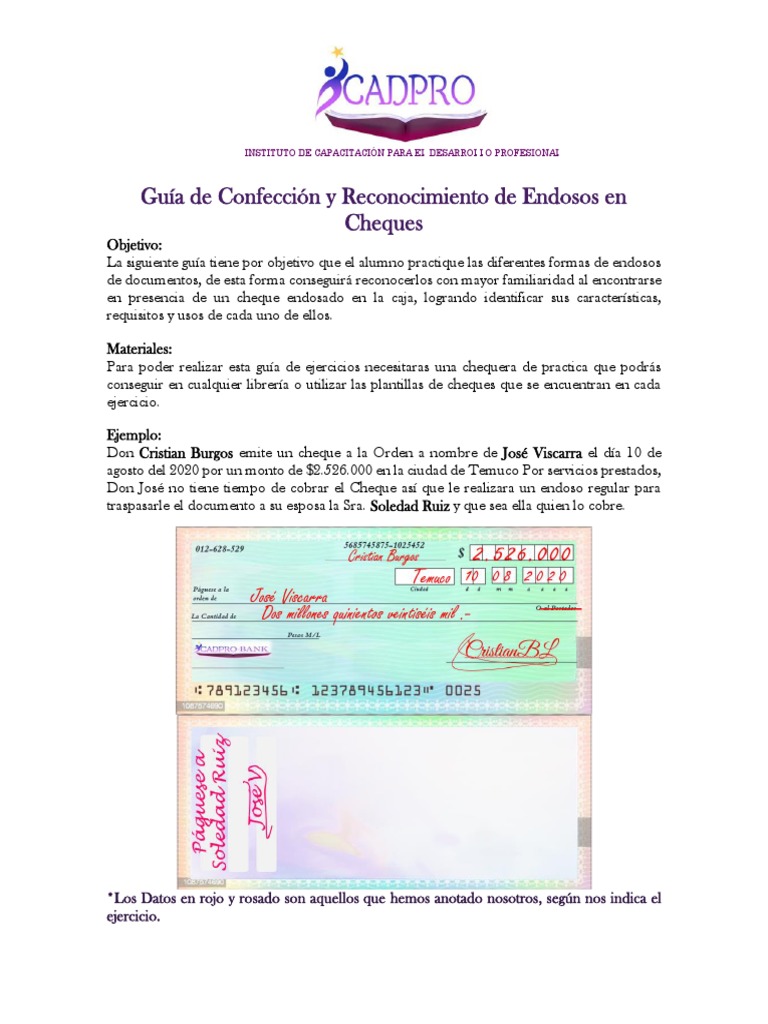 3.10 Guia de Endoso de Cheques | PDF | Cheque | Bancario