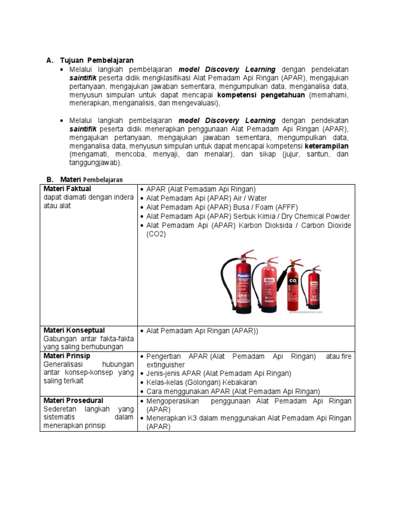 Mengklasifikasi Alat Pemadam Api Ringan (APAR) | PDF