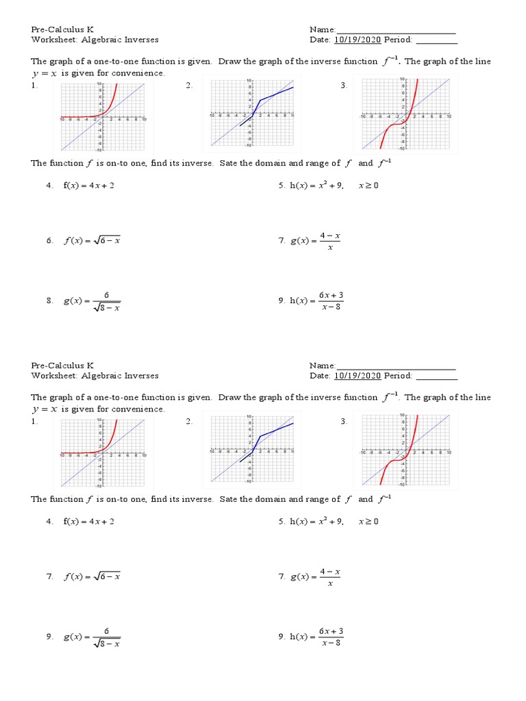 1 Algebraic Inverses PDF | PDF | Function (Mathematics) | Elementary Mathematics