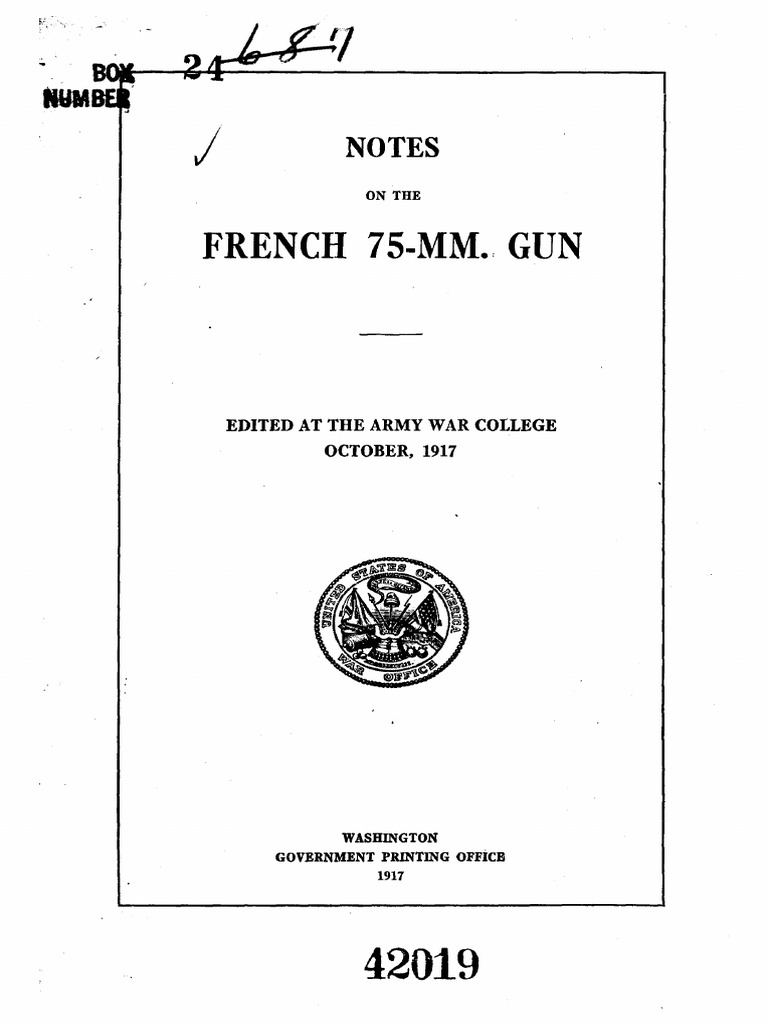 French 75-MM. GUN: Notes | PDF | Fuze | Shell (Projectile)