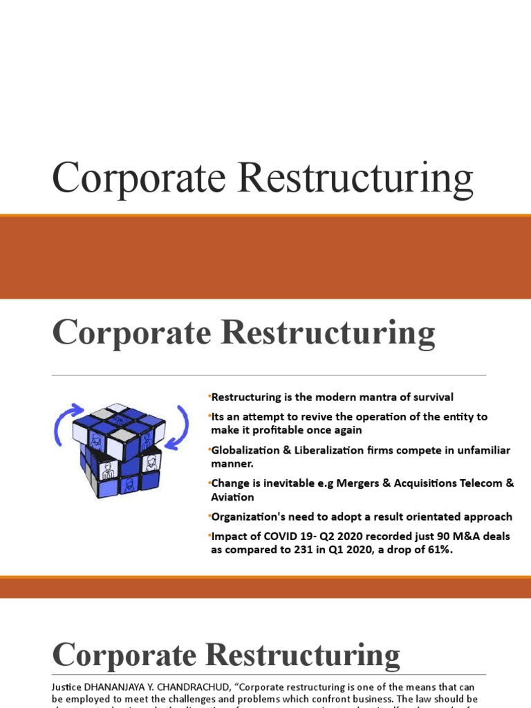 Corporate Restructuring | PDF | Leveraged Buyout | Mergers And Acquisitions