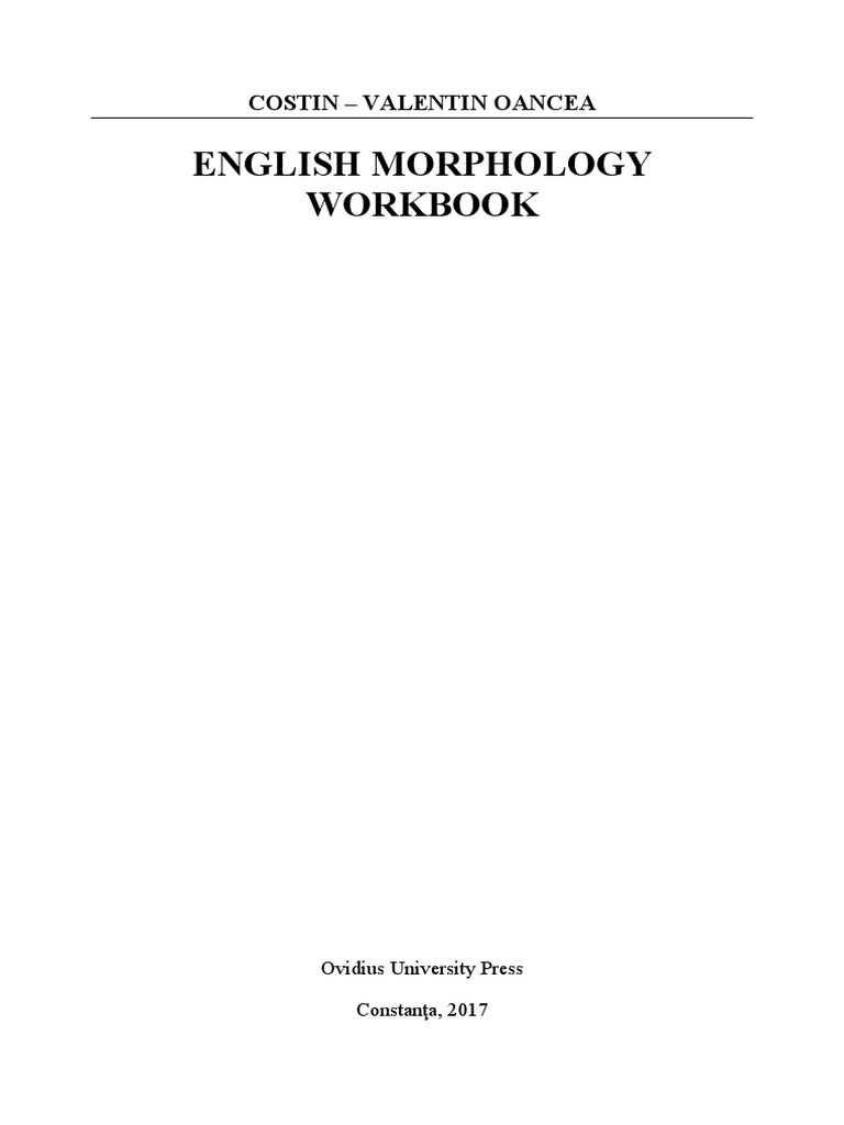 English Morphology Workbook: Costin - Valentin Oancea | PDF | Osiris ...