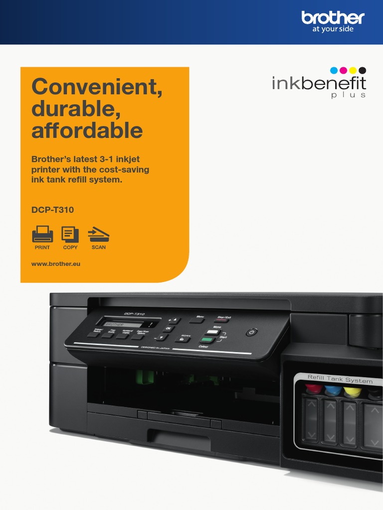 Brother DCP-T310 Ink Tank Printer | PDF | Printer (Computing) | Image Scanner