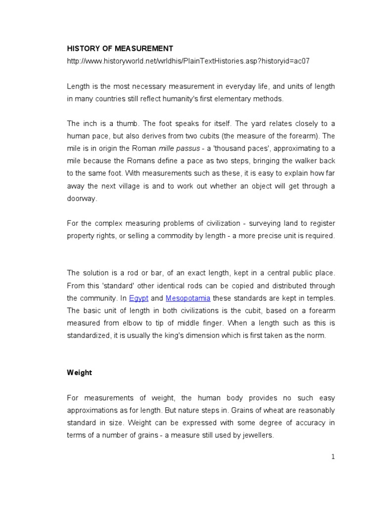 History of Measurement | PDF | Hour | Scientific Observation