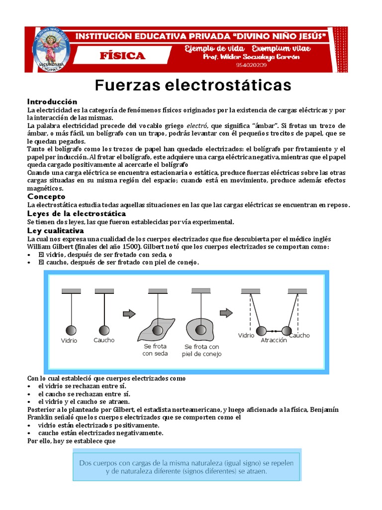 Fuerza Electrostatica | PDF | Electrostática | Carga eléctrica