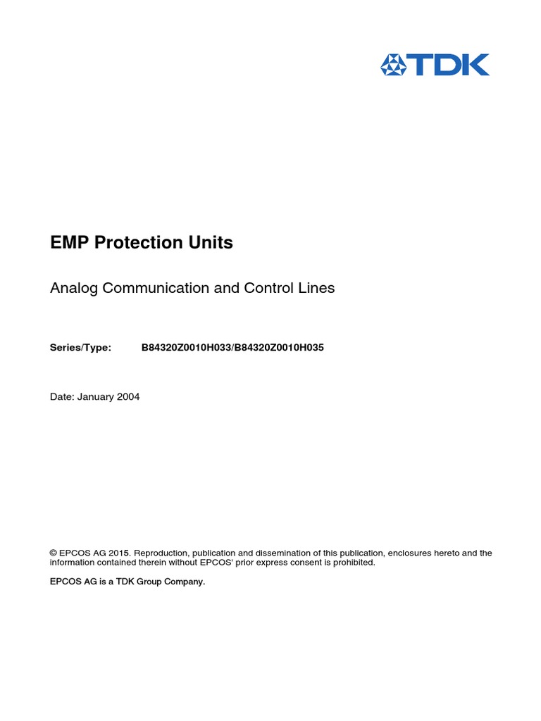 EMP Protection Units: Analog Communication and Control Lines | PDF ...