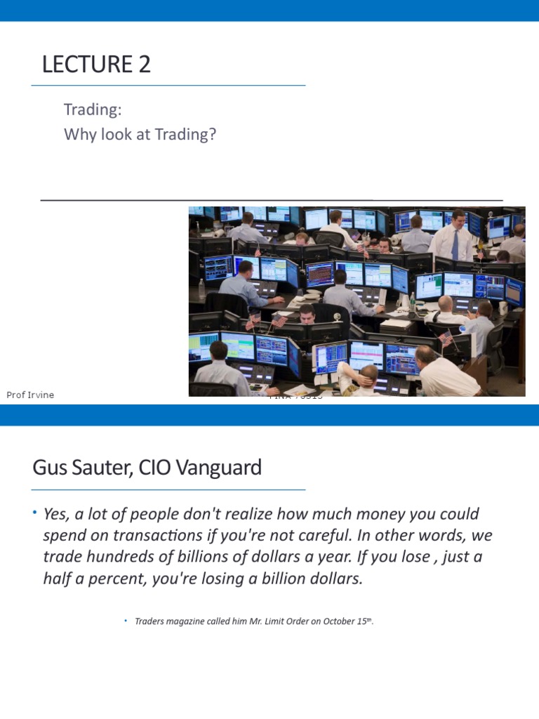 2020 70513 Lecture 2 Trading | PDF