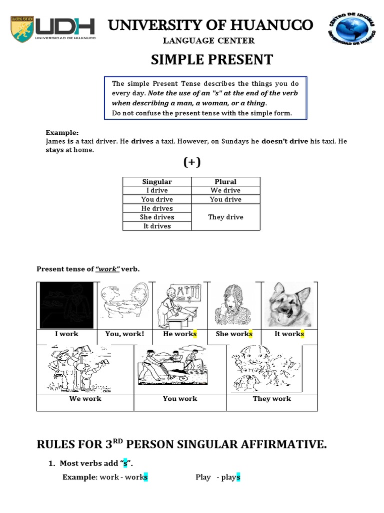 Review - Present Simple | PDF | Grammatical Number | Plural