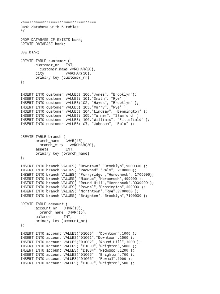 Bank Database | PDF | Databases | Money