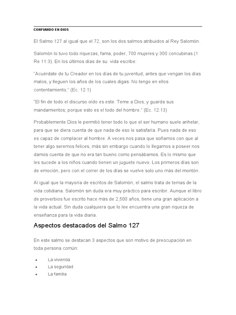 Salmos 127 | PDF | Salmos | Dios