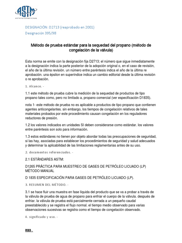 Método D2713 para Medir Sequedad de Propano | PDF | Presión | Agua