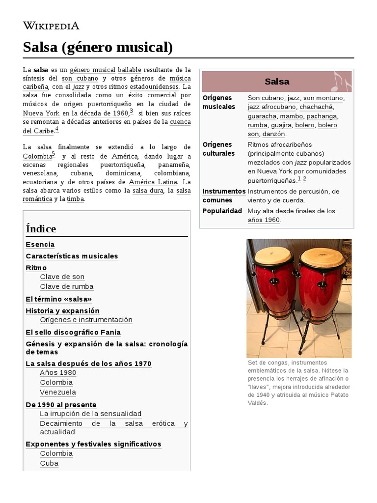 Salsa (Género Musical) | PDF | Musica Latinoamericana | Subgéneros ...