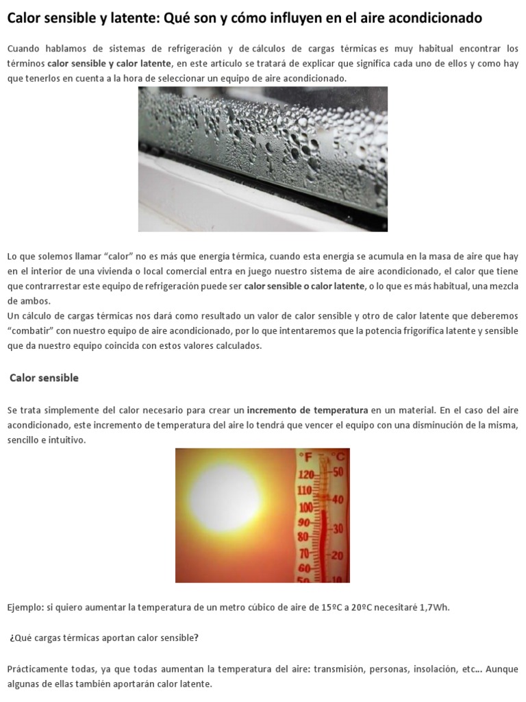 Calor Sensible y Latente PDF | PDF | Humedad | Calor
