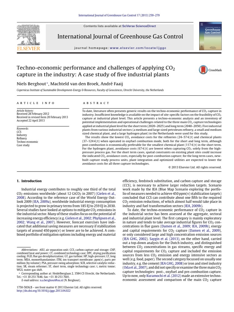 International Journal of Greenhouse Gas Control: Niels Berghout ...