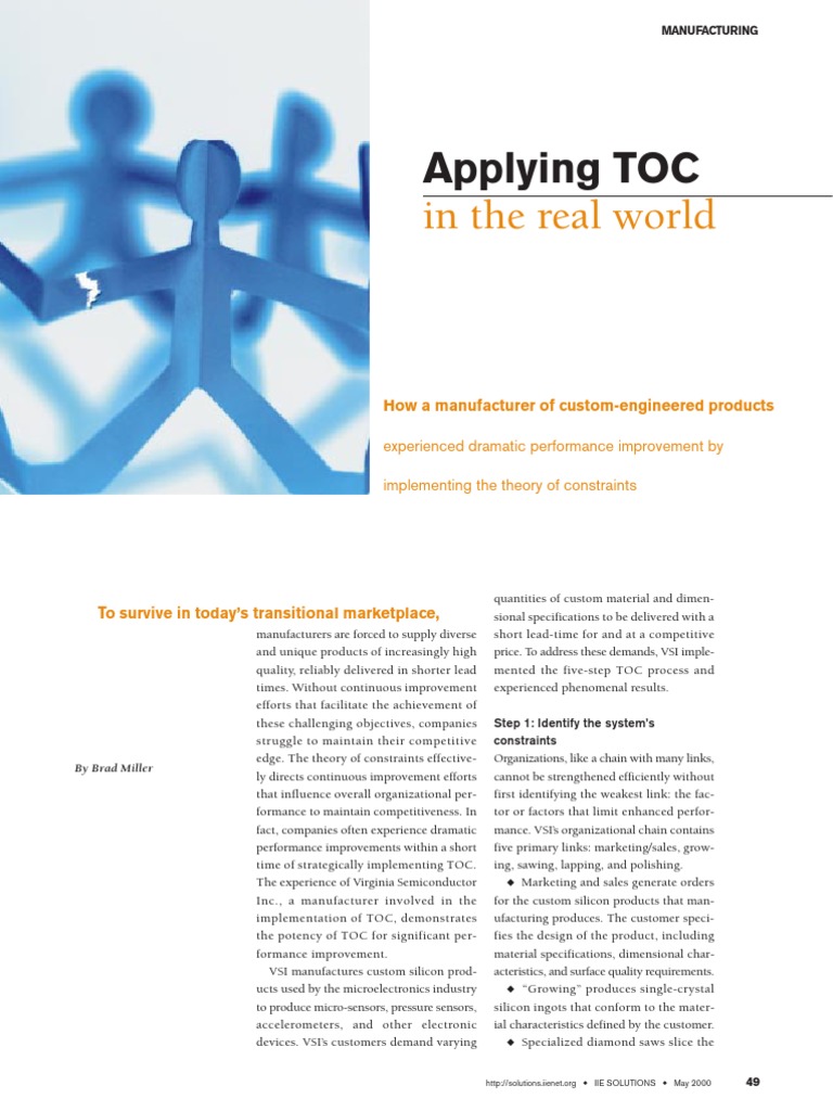 Applying TOC in The Real World | PDF | Wafer (Electronics) | Inventory