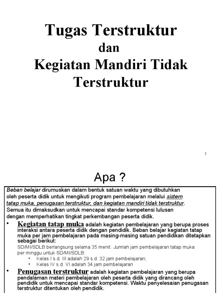Tugas Terstruktur Dan Kegiatan Mandiri Tidak Terstruktur | PDF