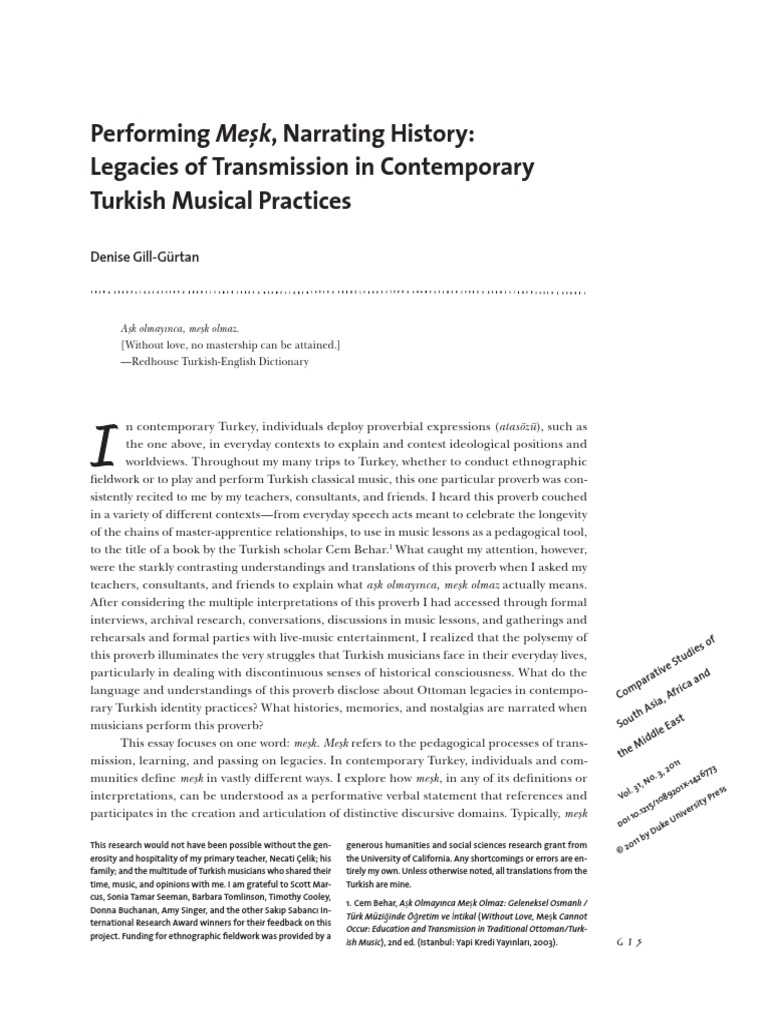 Performing Mesk Narrating History Legac PDF | PDF | Mustafa Kemal Atatürk | Turkey