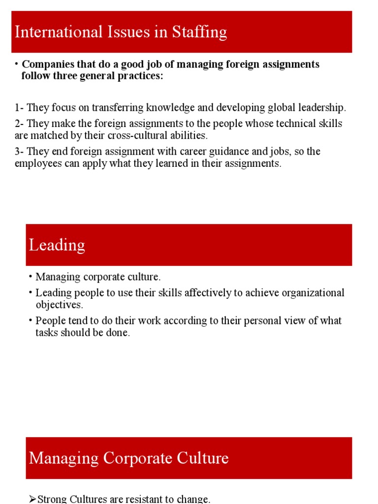 International Issues in Staffing: Follow Three General Practices | PDF ...