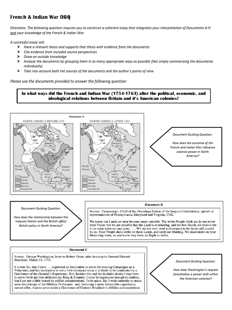 French Indian War DBQ | PDF | French And Indian War | British Empire