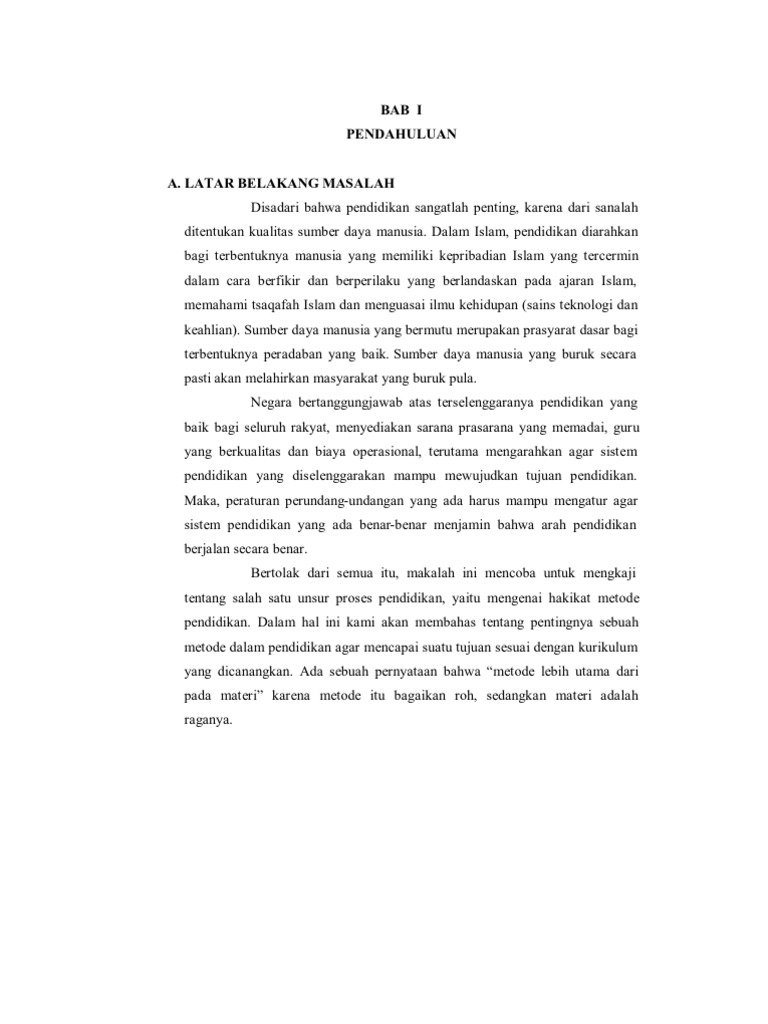 Hakikat Metode Dalam Pendidikan Islam | PDF