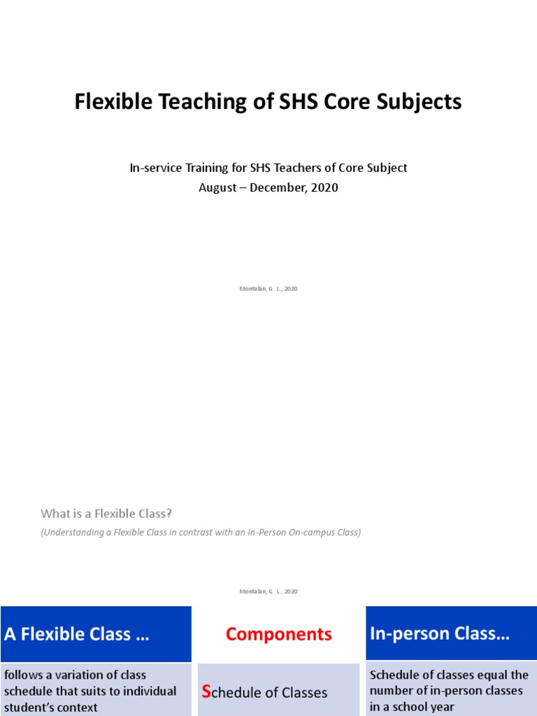 Flexible Teaching of SHS Core Subjects PDF | PDF | Educational ...