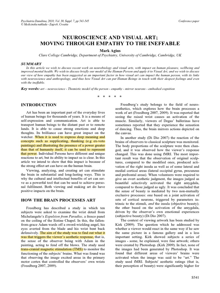 Neuroscience and Visual Art | PDF | Reward System | Perception