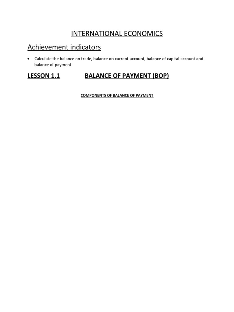 Understanding Balance of Payments Components | PDF | Balance Of ...