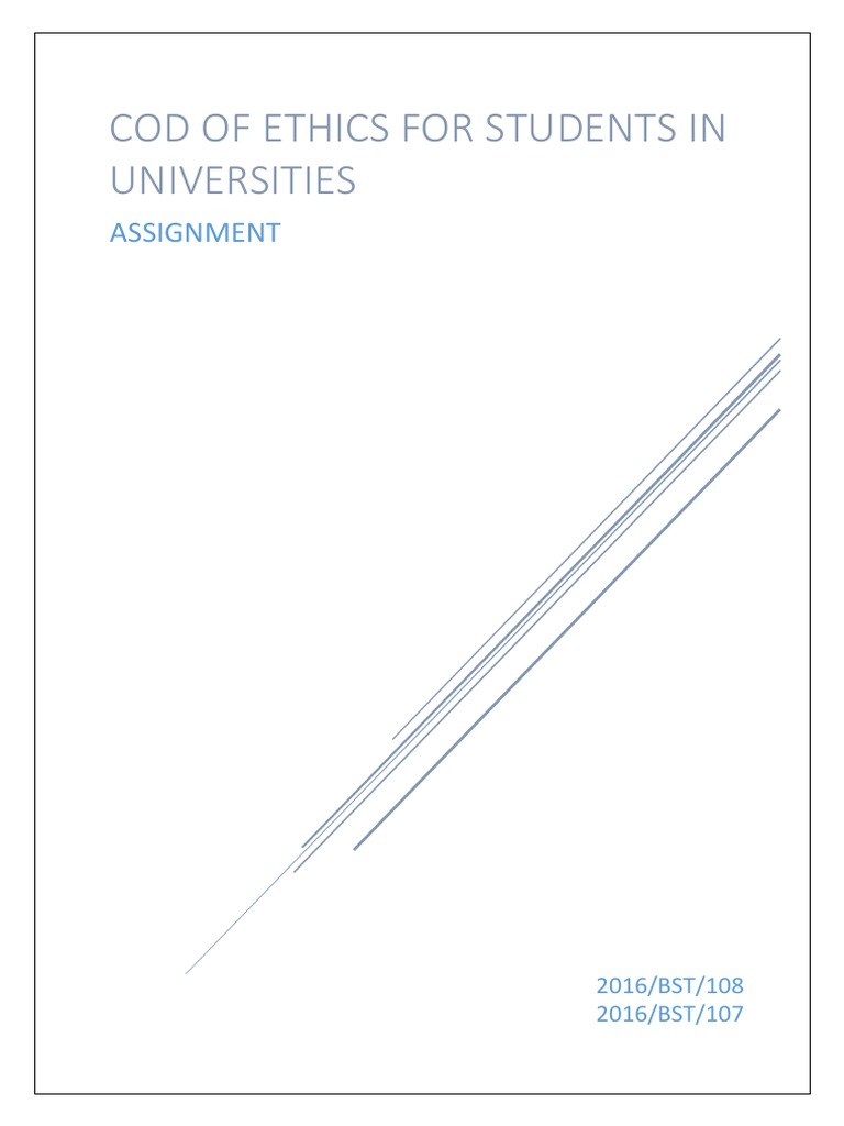 Code of Ethical Students Conduct Best Values and Responsibilities PDF ...