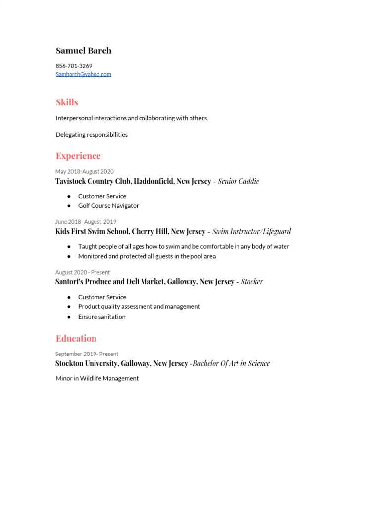 Sam Resume | PDF