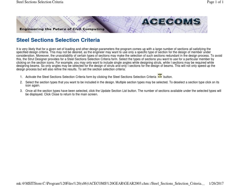 3) Steel Sections Selection Criteria | PDF | Computers | Technology ...