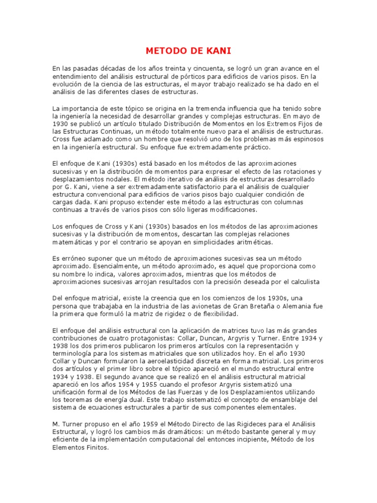 Método Kani y Redes Neuronales en Estructuras | PDF | Red neuronal ...