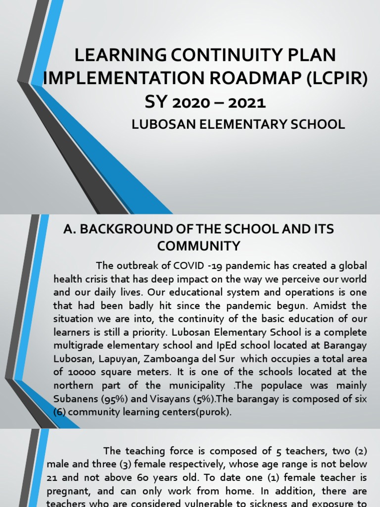 Learning Continuity Plan Implementation Roadmap (Lcpir) | PDF | Wash ...