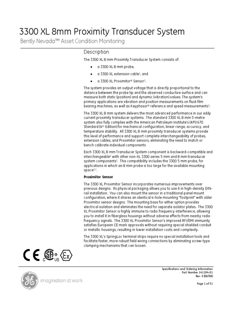 3300 XL 8mm Proximity Transducer System | PDF