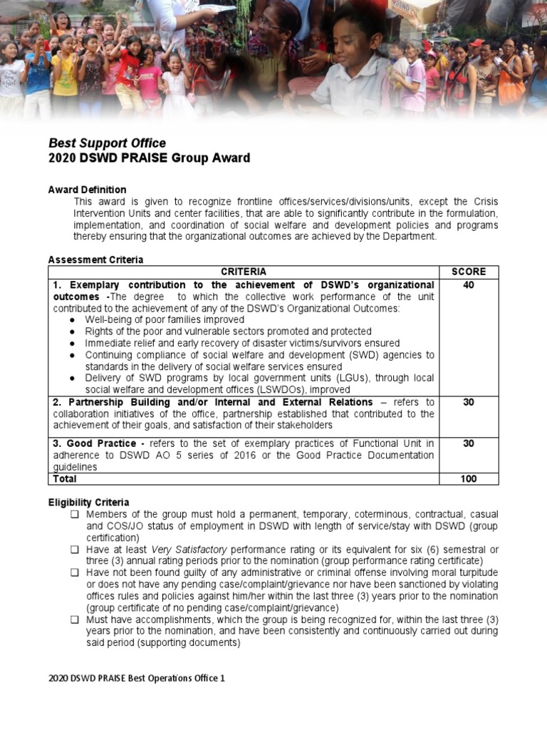 2020 PRAISE Nom Form - Best Operations Office | PDF | Background Check ...