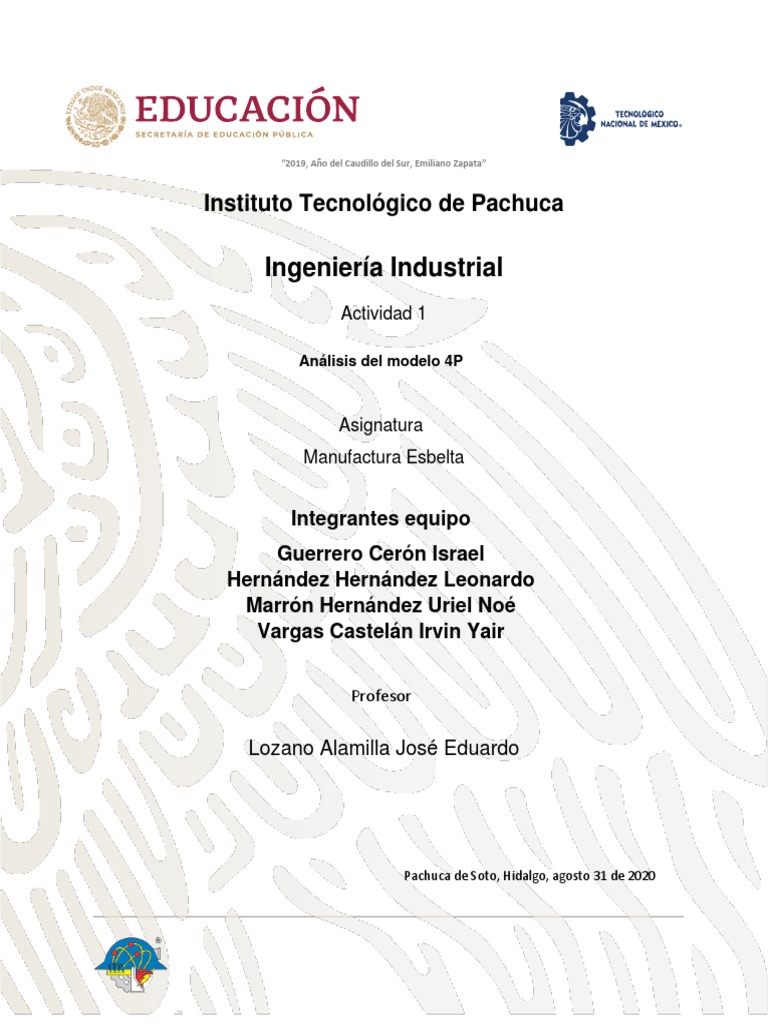 Análisis del Modelo 4P en Lean Manufacturing | PDF | Lean Manufacturing ...