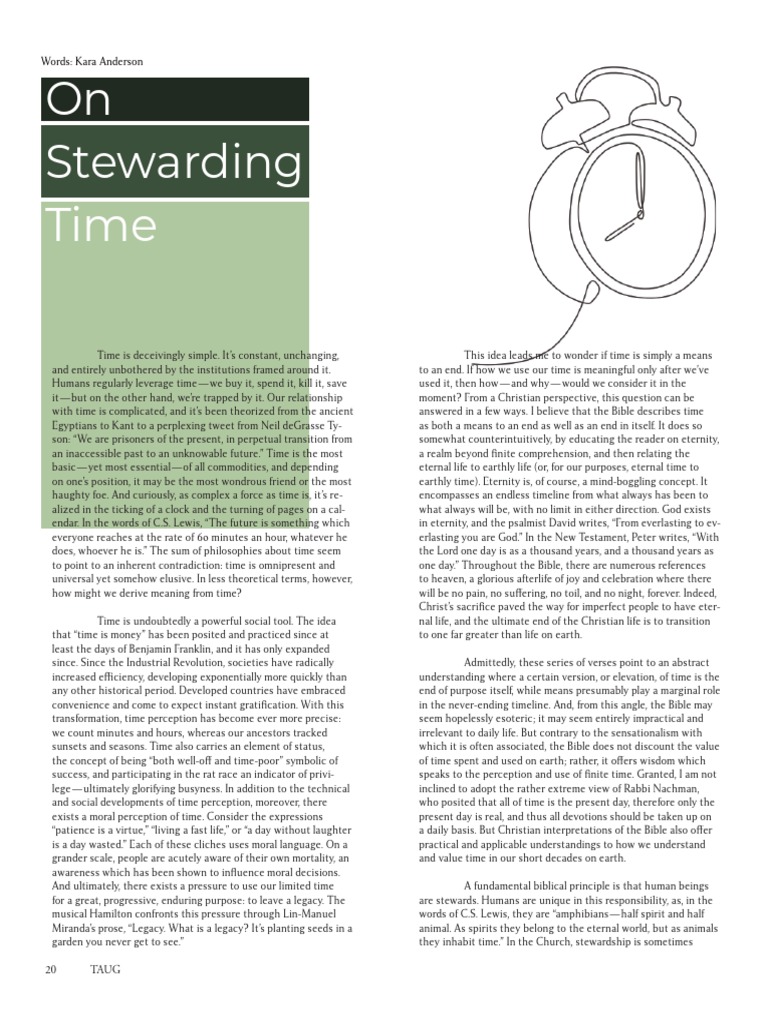 On Stewarding Time | PDF | Time | Book Of Proverbs